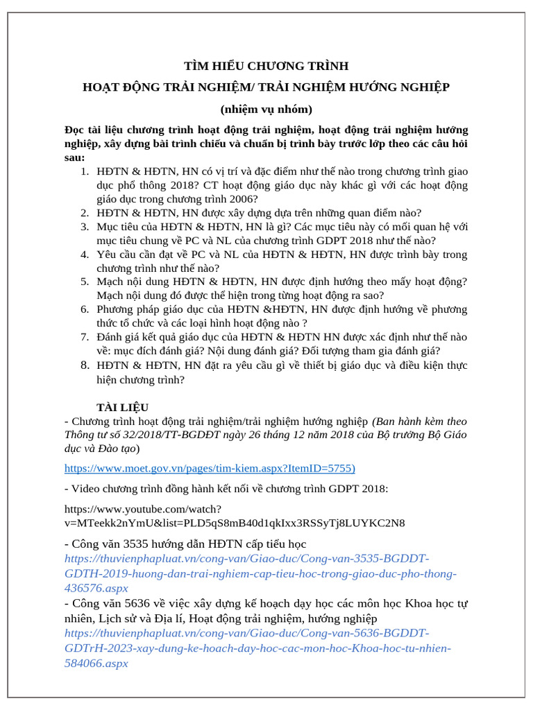 3.3-Tìm hiểu CT HĐTN-HDTNHN | PDF