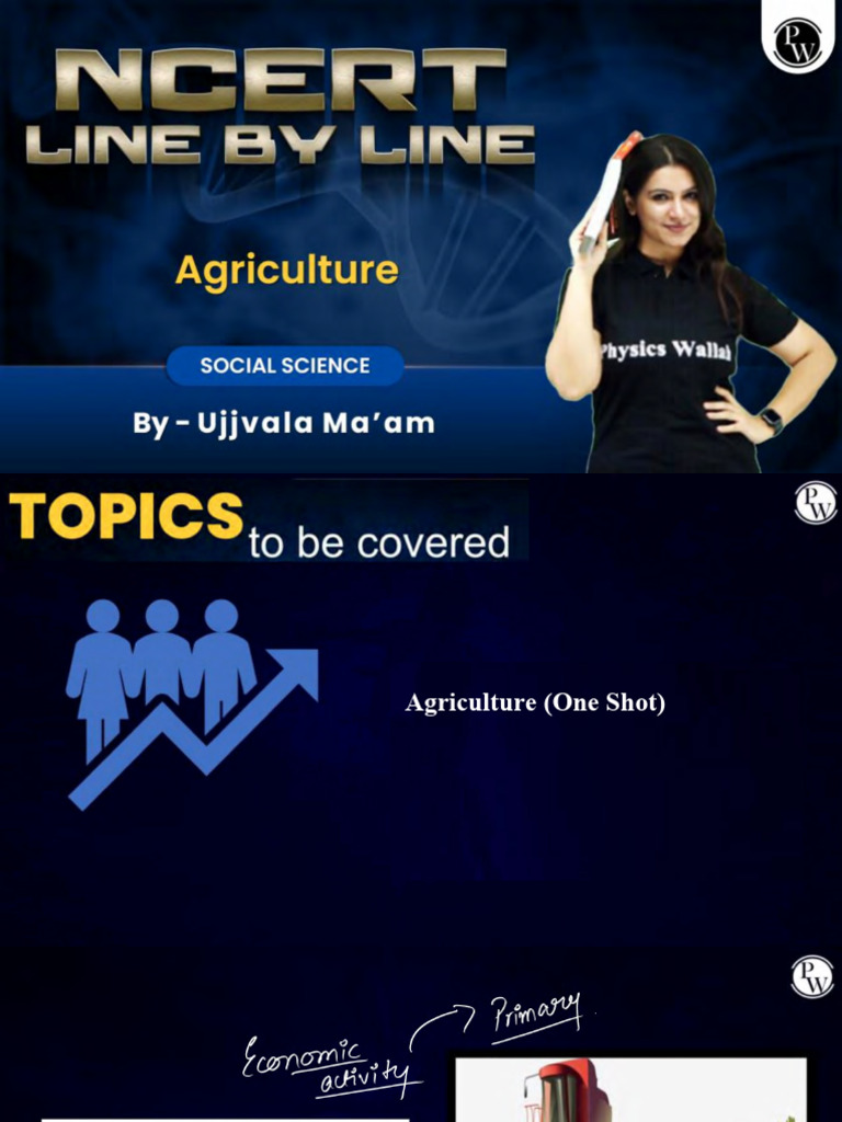 Geography - Agriculture: Class Notes - NCERT Line by Line Series | PDF