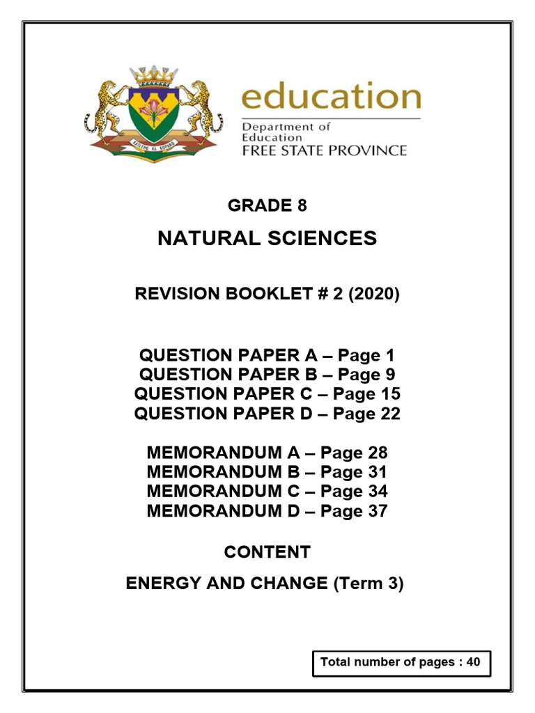 Grade 8 Natural Science Term 3 Revision | PDF | Series And Parallel ...