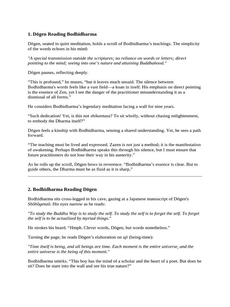 Philosophers On Philosophers (A Simulation) - Dogen and Bodhidharma | PDF | Dōgen | Mahayana