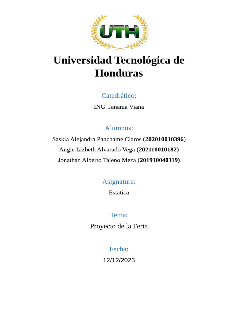 Informe Final Estatica | PDF | Braguero | Puente