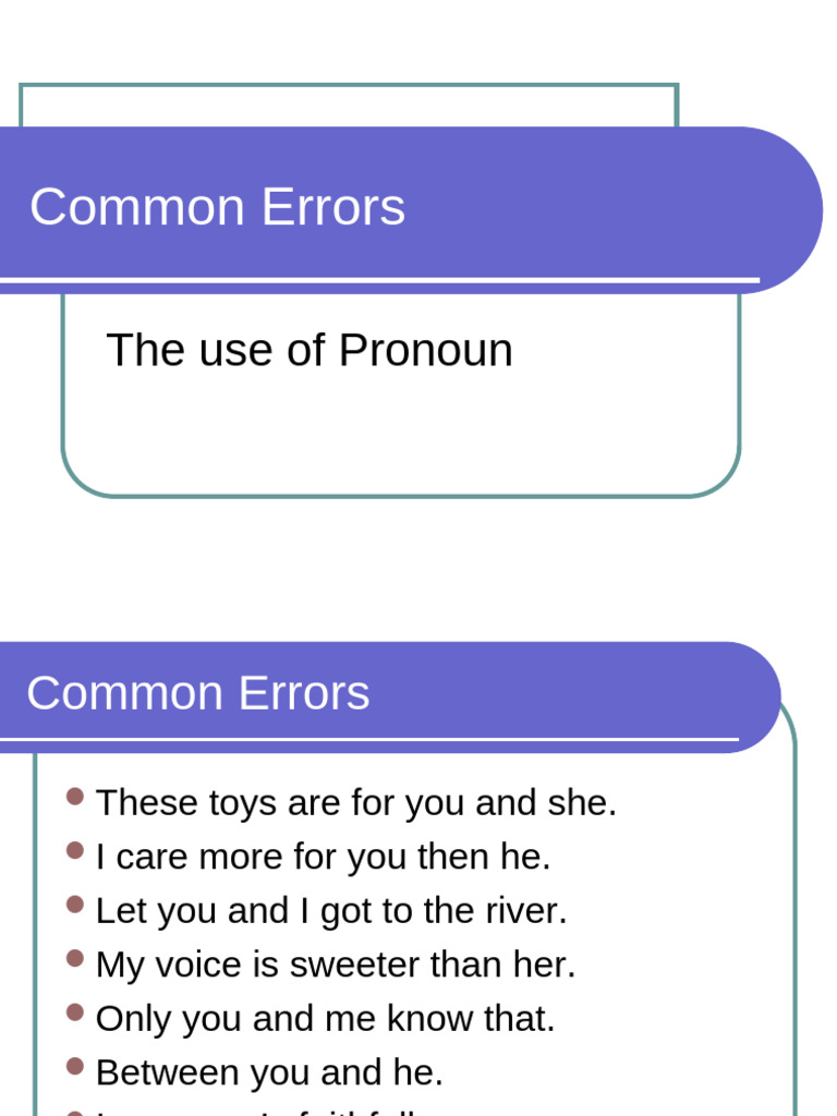 Common Errors Pronoun | PDF