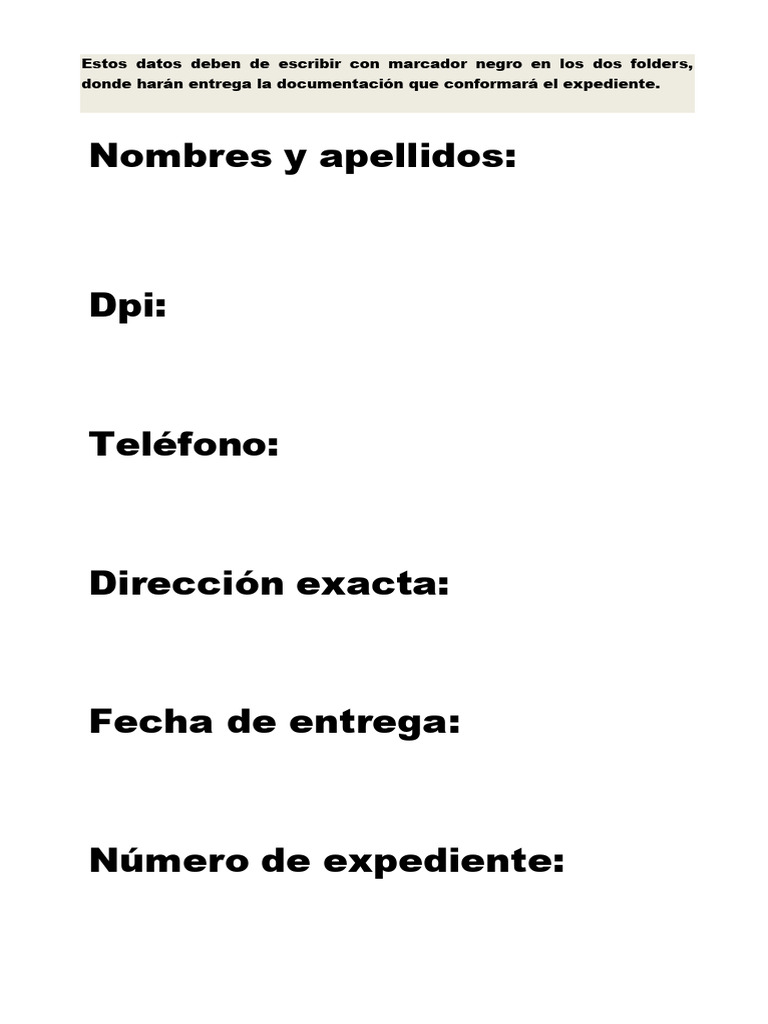 7. Formato Rotulacion de Folder | PDF