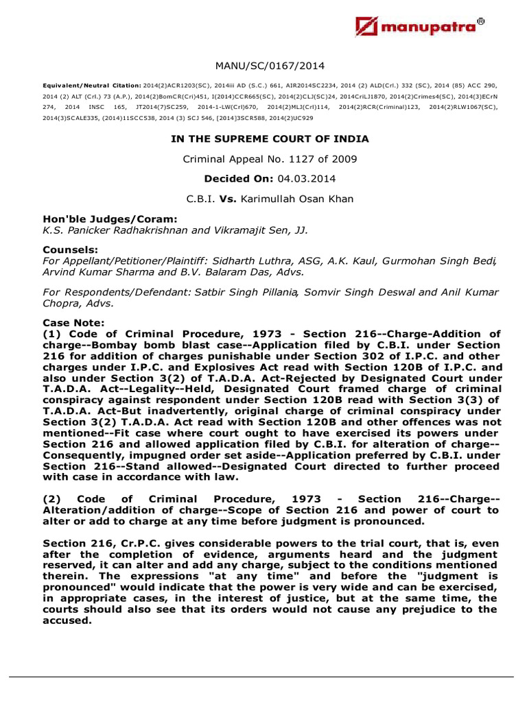 Supreme Court Ruling on Bomb Blast Charges | PDF | Criminal Procedure ...