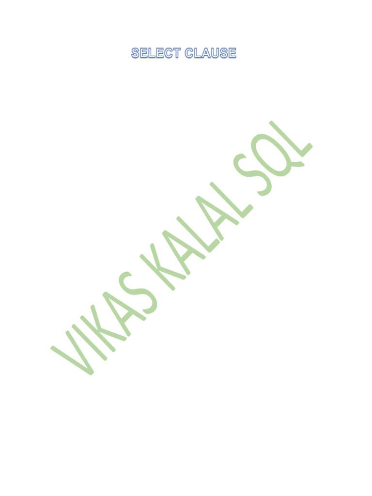 Select Clause | PDF