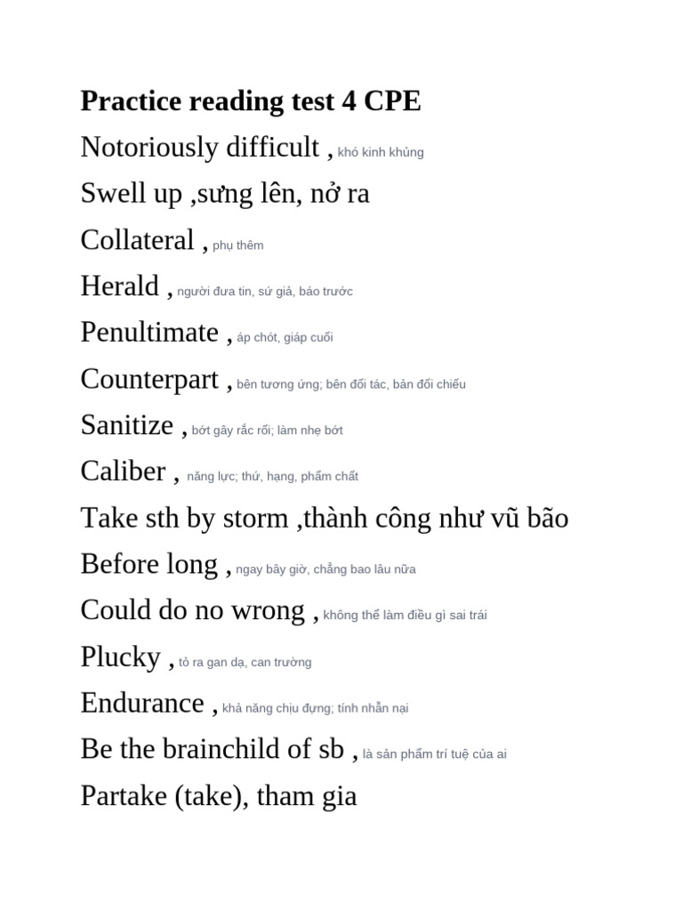 Practice Reading Test 4 CPE | PDF