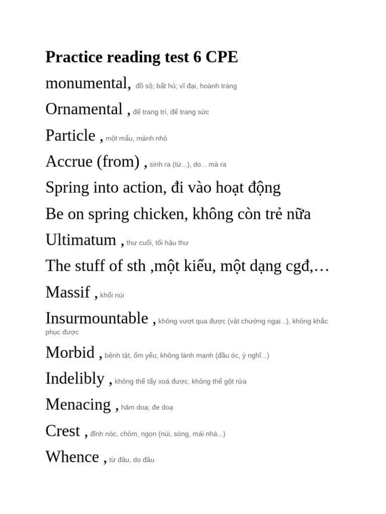 Practice Reading Test 6 CPE | PDF