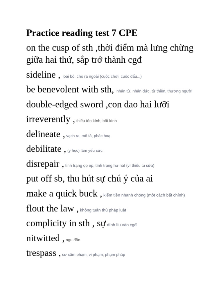 Practice Reading Test 7 CPE | PDF