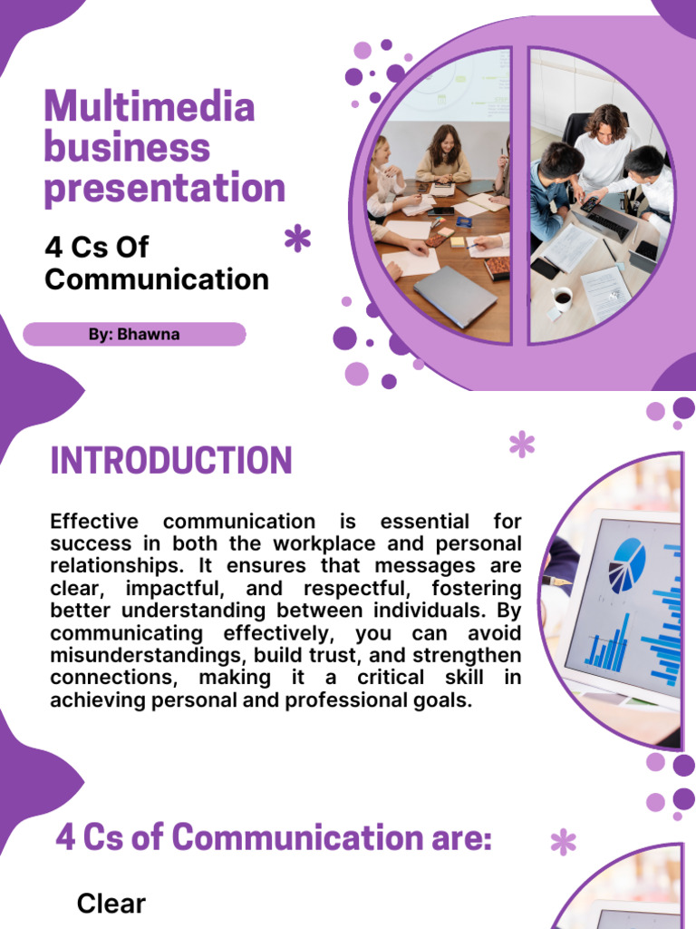 Multimedia Business Presentation (4 Cs of Communication) by Bhawna ...