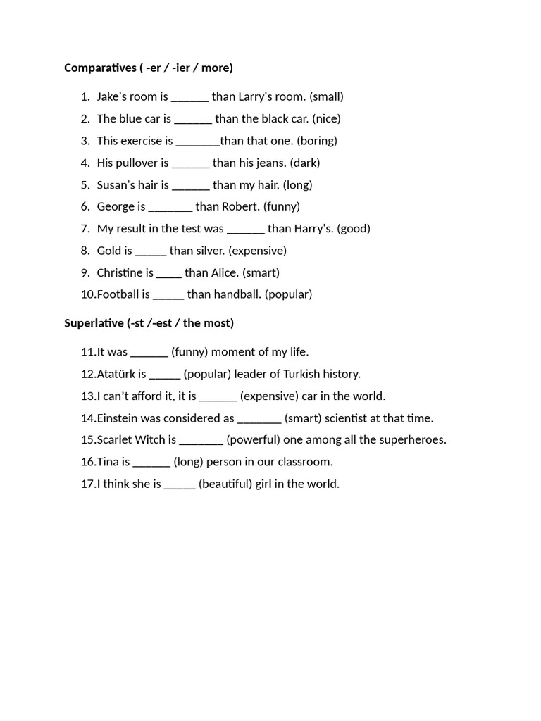 Comparative Exercises | PDF