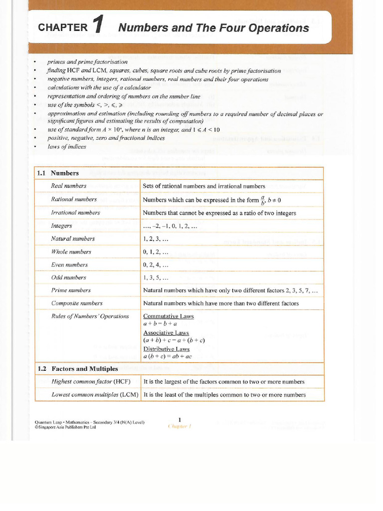 1 Numbers & Operations | PDF