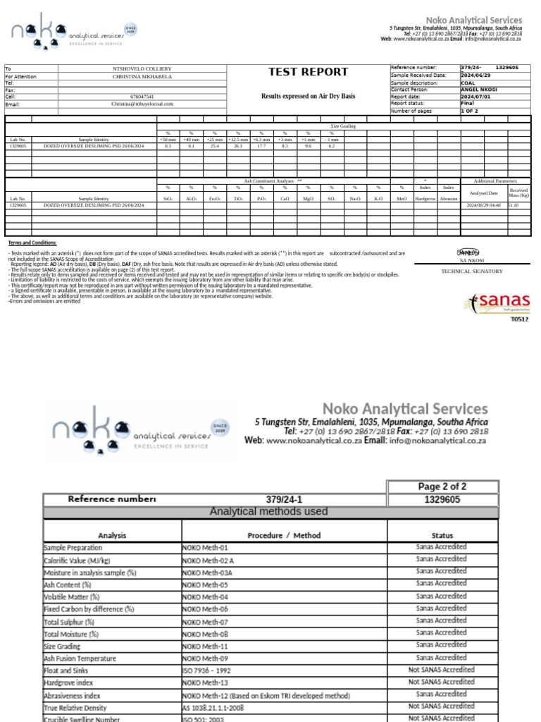 Dozed Oversize Desliming PSD | PDF | Materials
