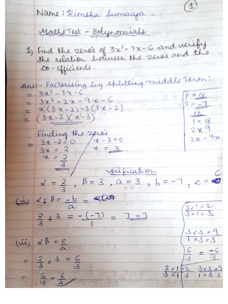 Maths Test Polynomials 12 04 2022 Pdf 2418