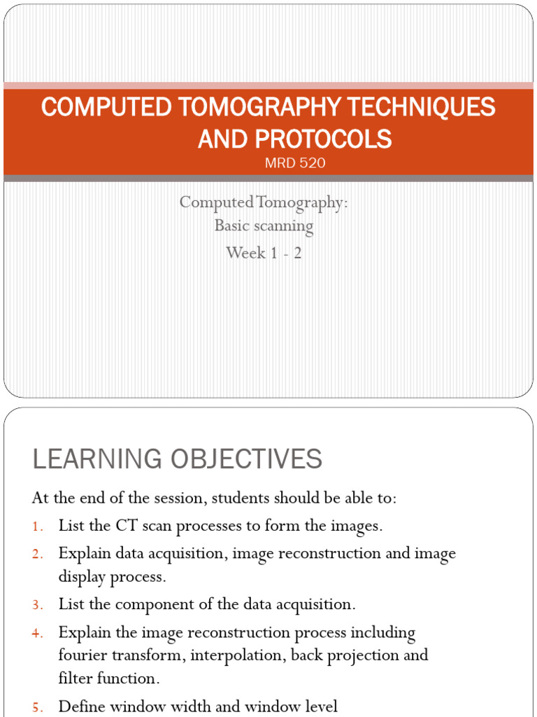 Week 1 - 2 - CT Scan Process and Data Acquisition2 | PDF | Ct Scan | X Ray