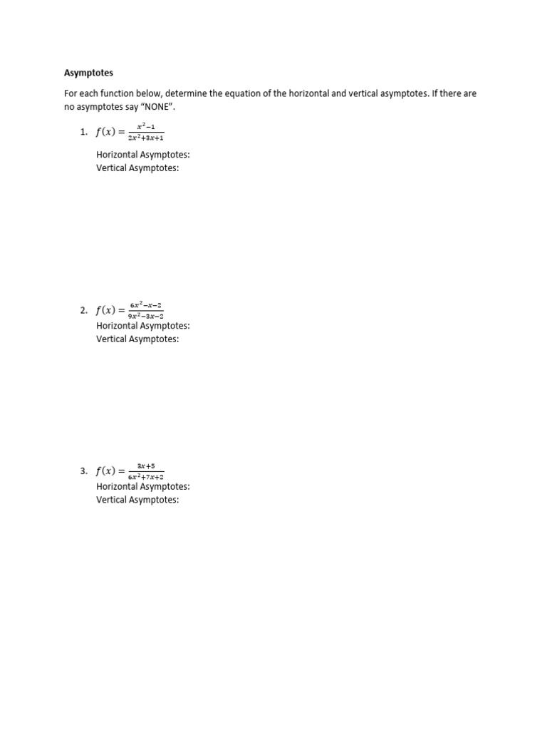 Asymptote Analysis for Functions | PDF | Asymptote | Mathematical Analysis