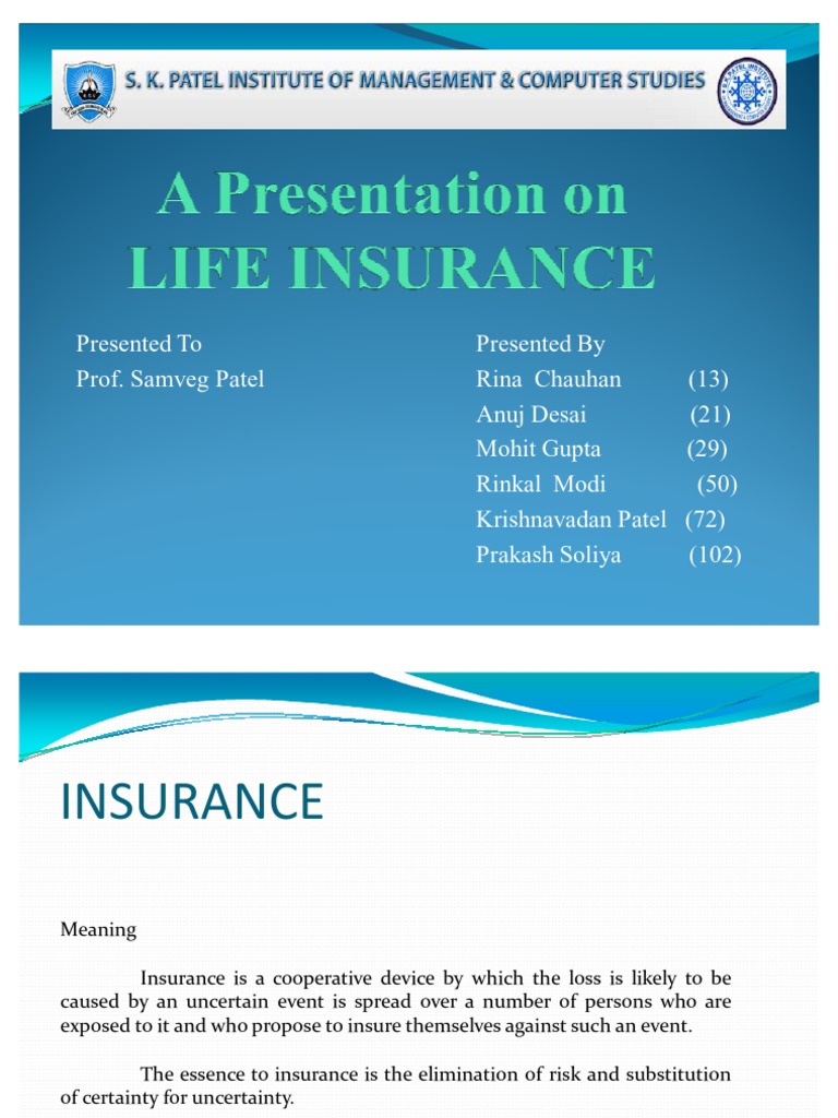 Insurance Ppt | Life Insurance | Insurance
