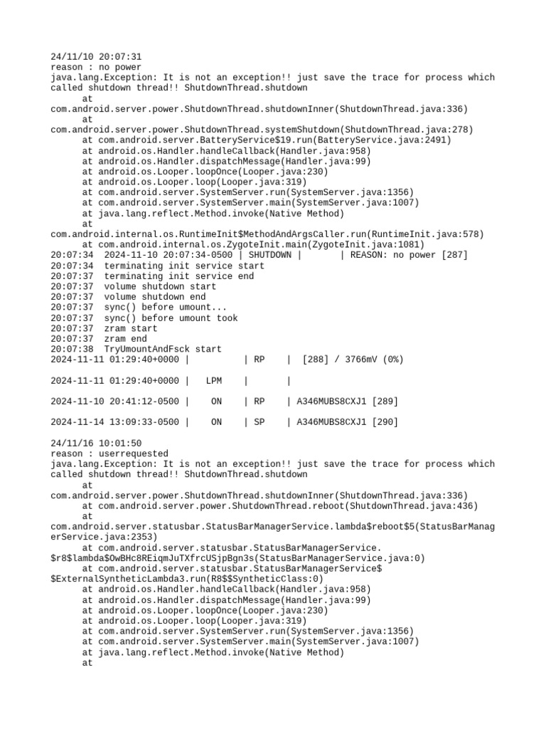 Power Off Reset Reason Backup | PDF | Java (Programming Language) | Object Oriented Programming