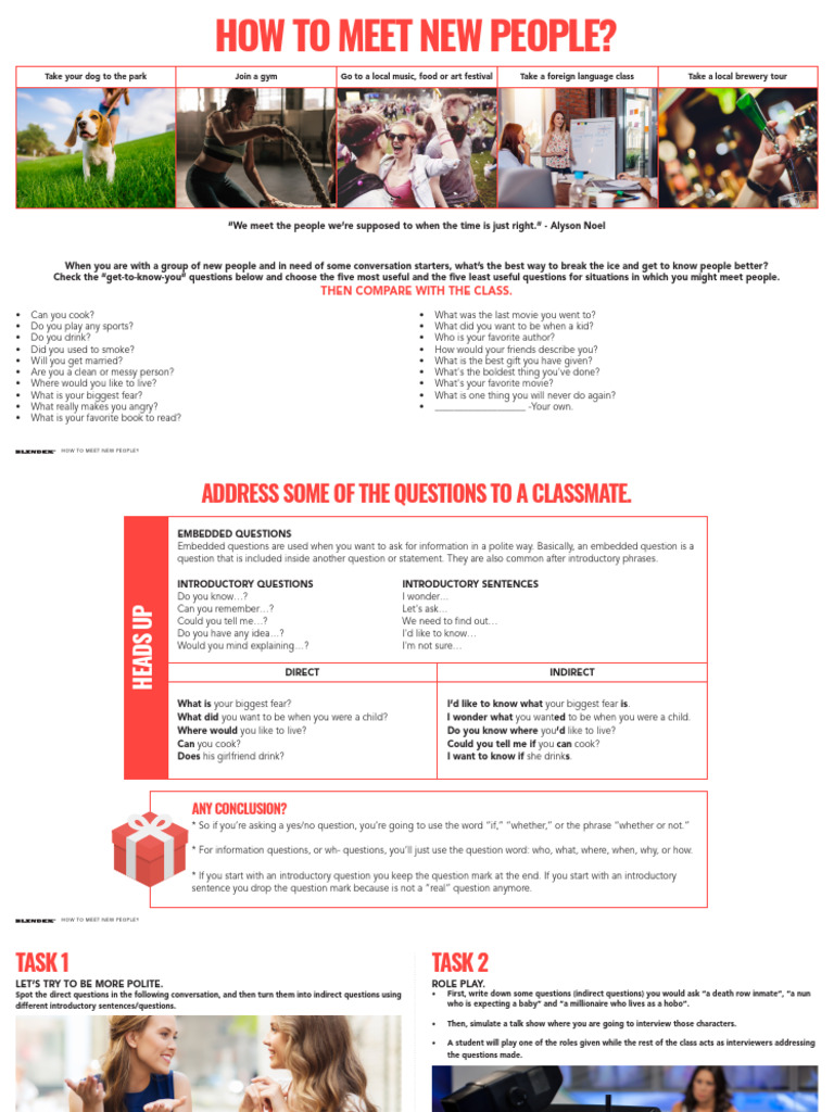 11. How to Meet New People | PDF | Question
