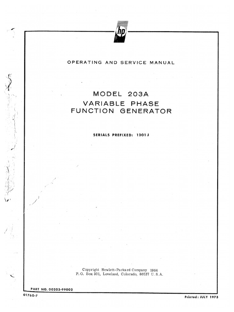 HP 203A Operation & Service | PDF