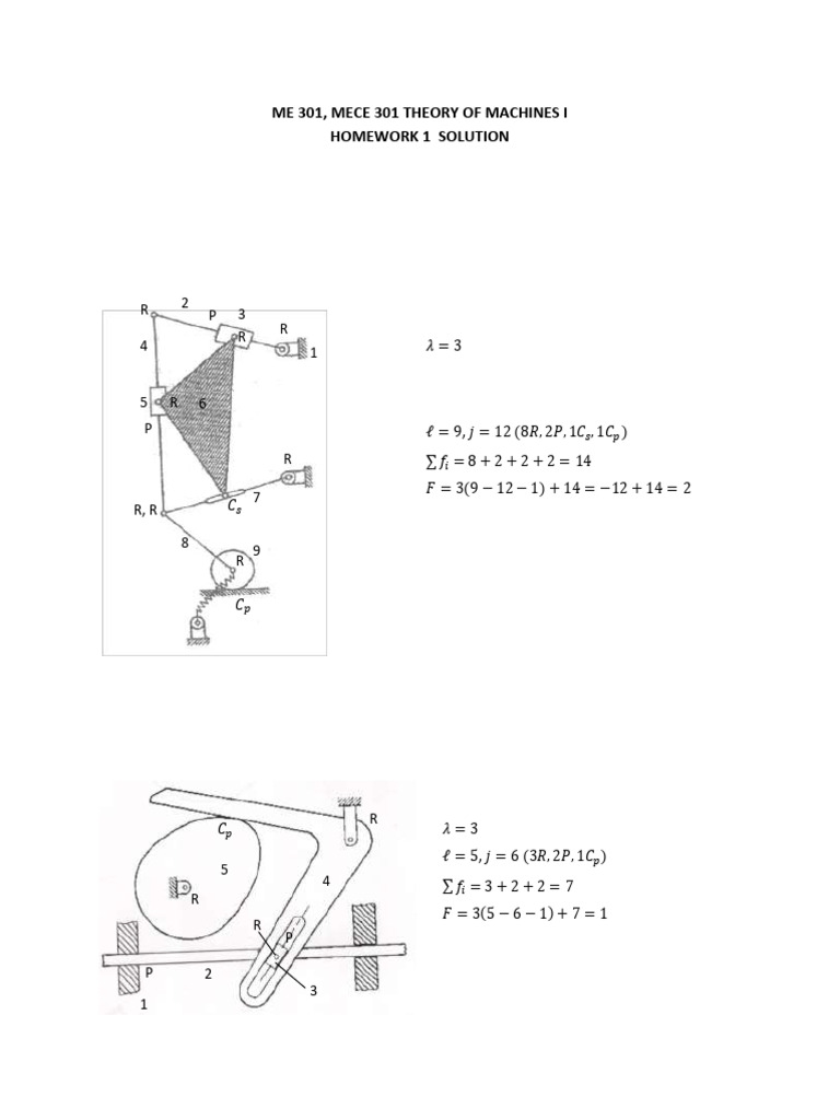 ME 301 HW1 2023-2024 Fall Solution | PDF | Euclidean Geometry | Machines