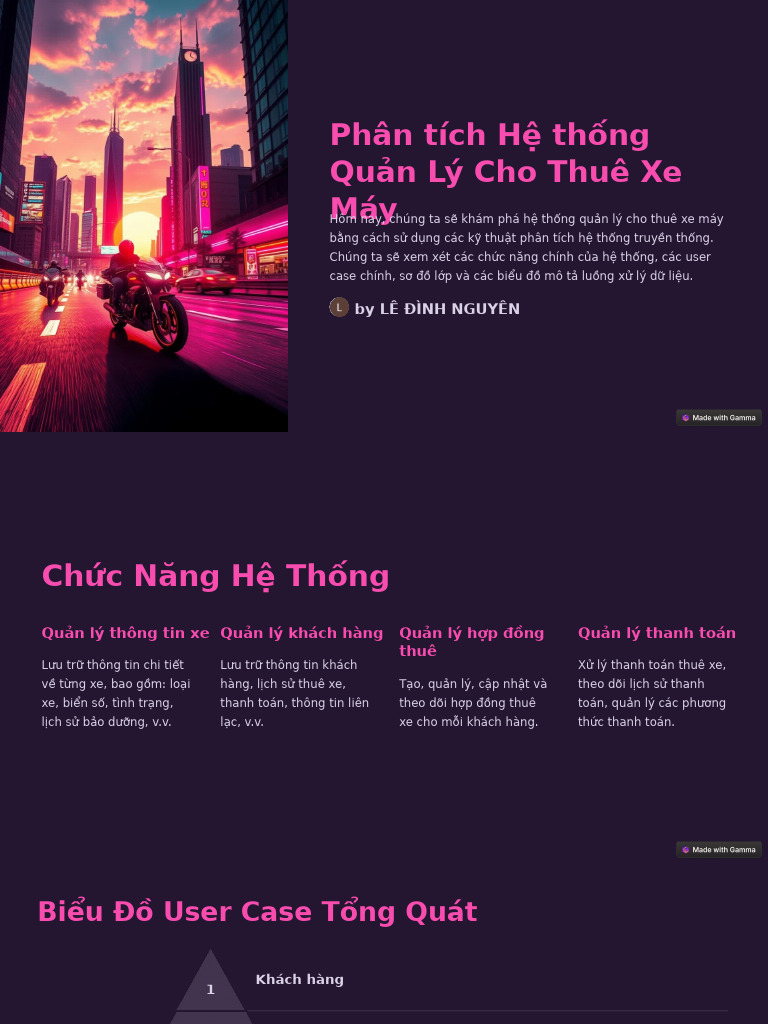 Phan Tich He Thong Quan Ly Cho Thue Xe May | PDF