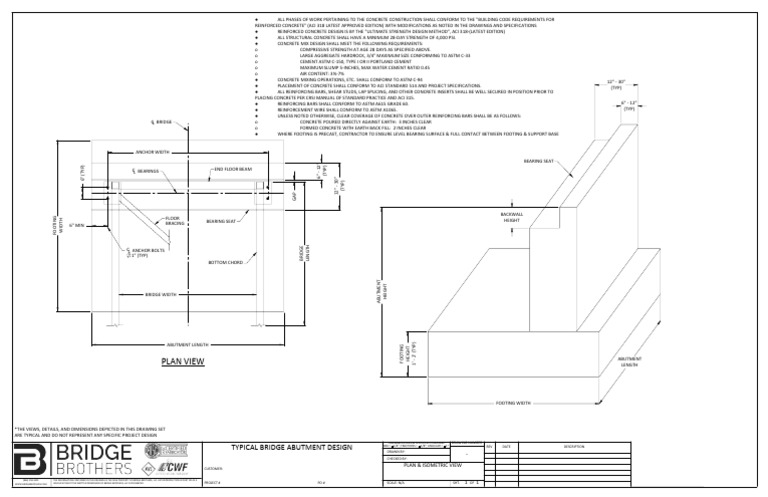 BB Standard Abutment Design | PDF | Concrete | Reinforced Concrete