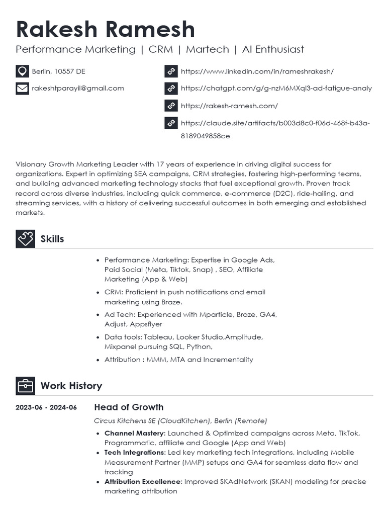 Rakesh_CV | PDF | Marketing | Customer Relationship Management