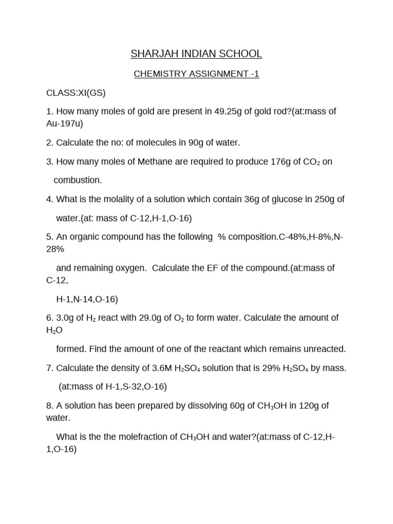 Chemistry Some Basic Concepts | PDF