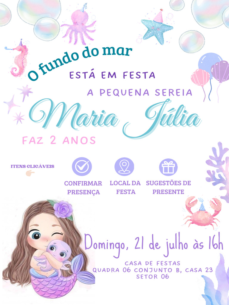 Convite Virtual - Maria Júlia | PDF