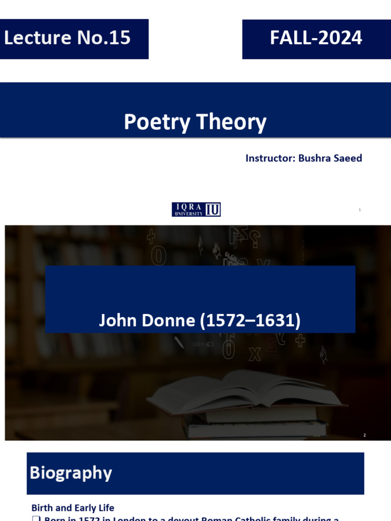 Lecture No. 15 - John Donne | PDF | Poetry