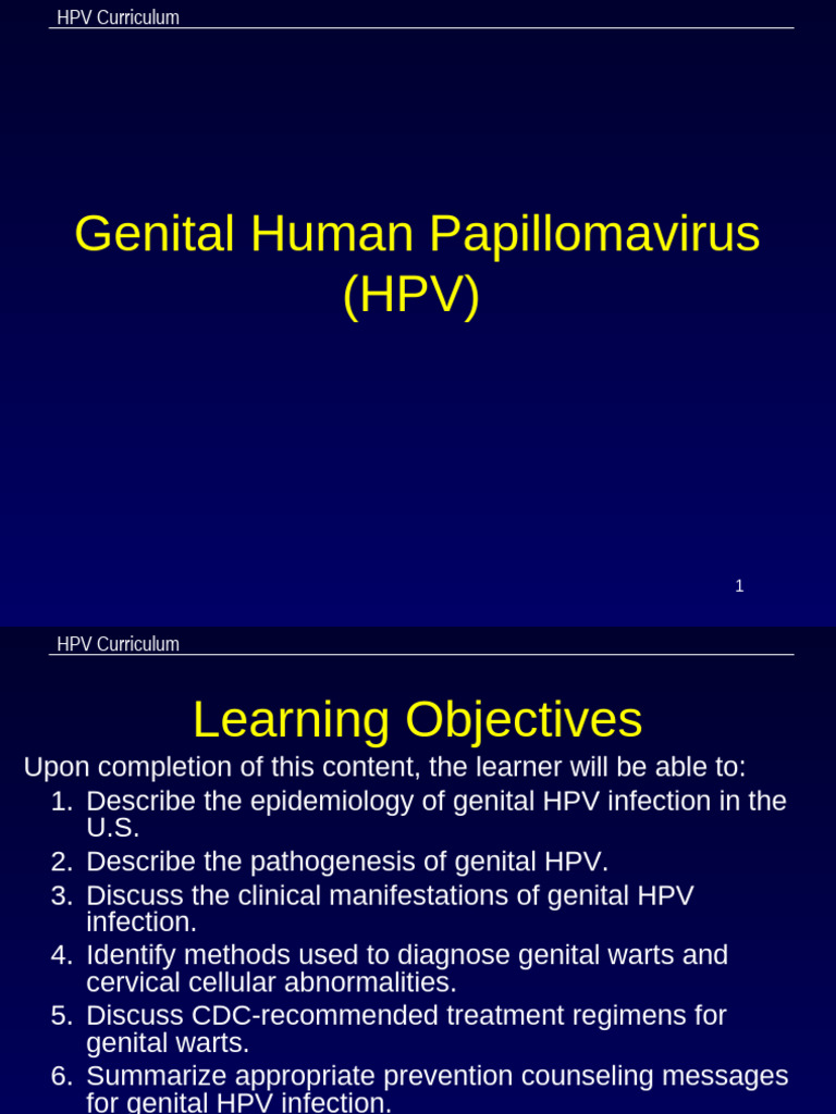 HPV Slides | PDF | Cervical Cancer | Sexually Transmitted Infection