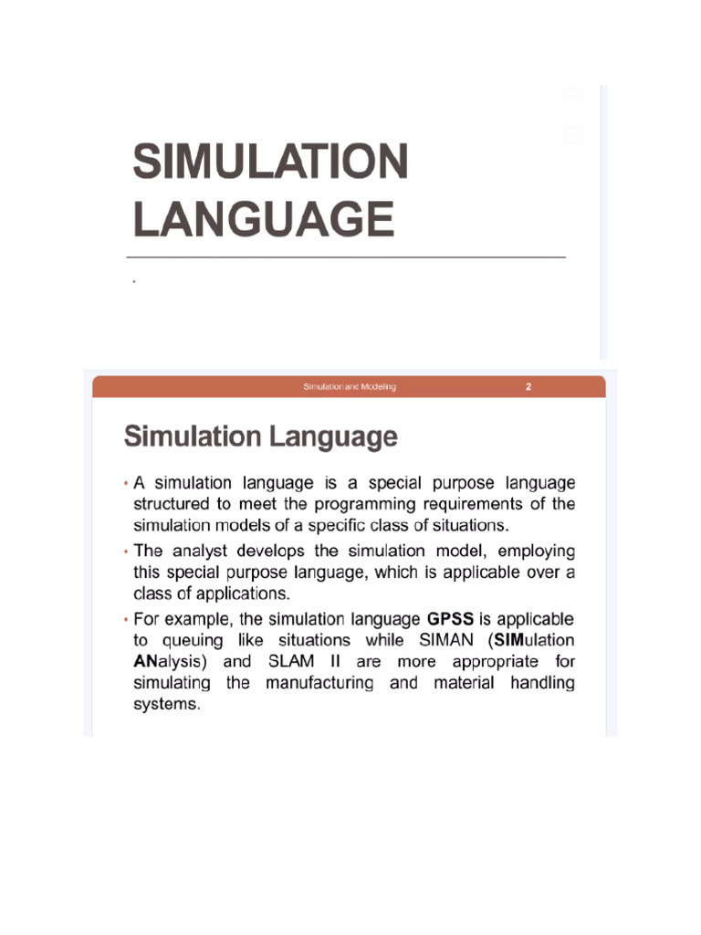 Simulation Language | PDF