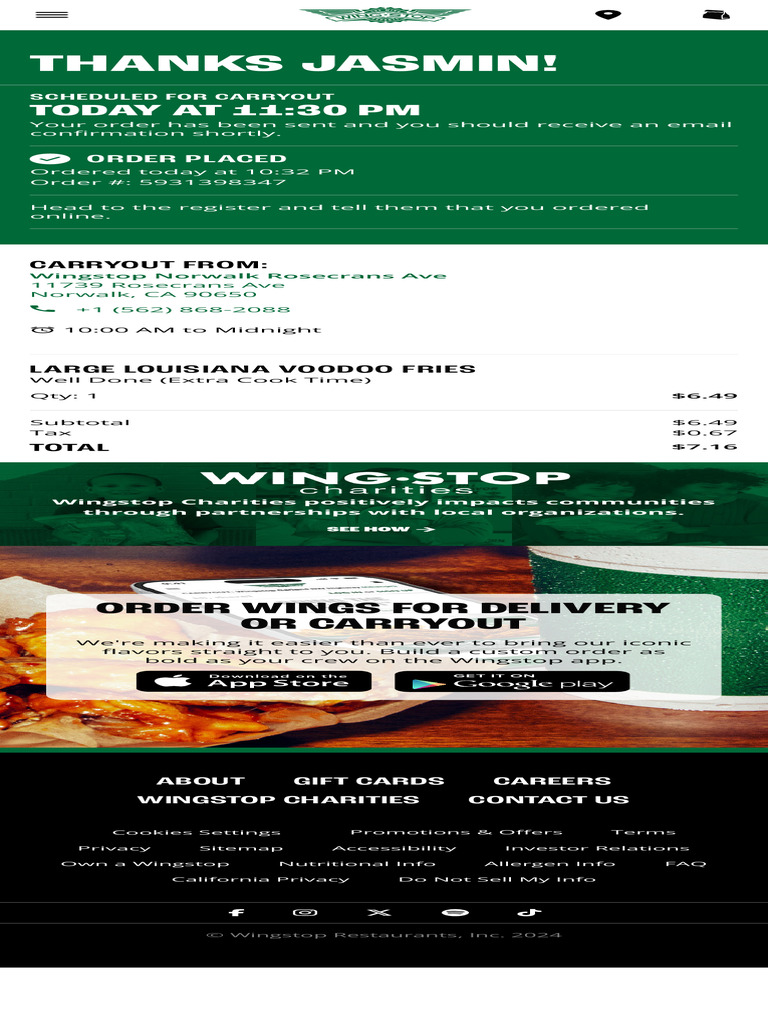 Checkout Wingstop | PDF