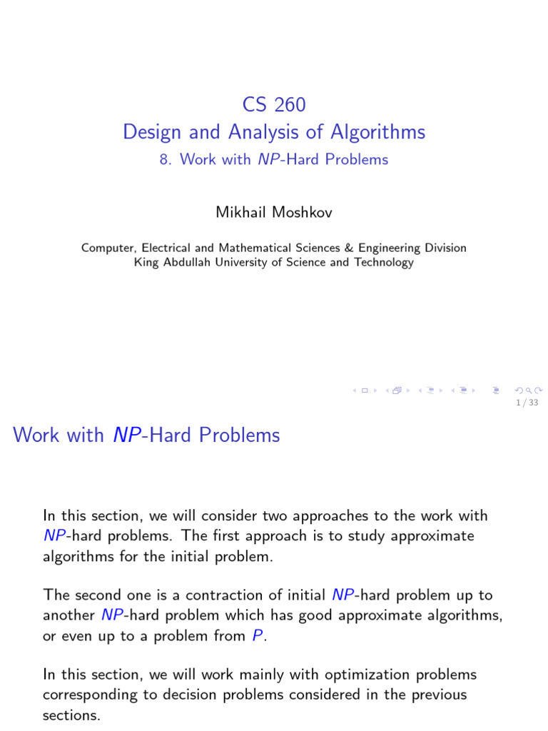Work With NP-Hard Problems | PDF | Theoretical Computer Science ...