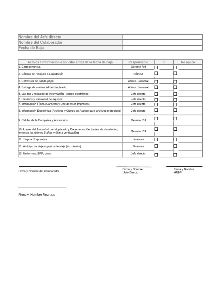 Check List Baja 2024 | PDF