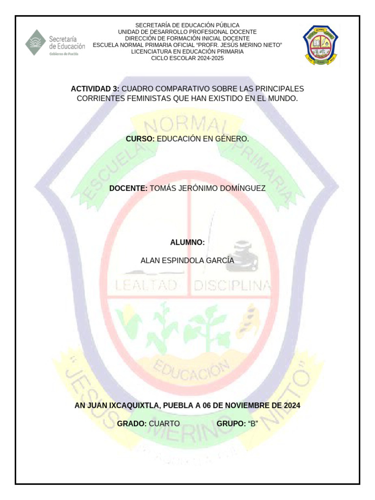 Cuadro Comparativo Alan Eg | PDF | Feminismo | Estudios de género