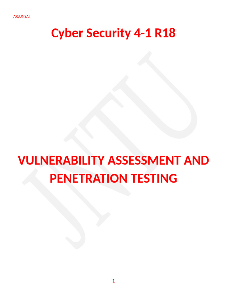 Vapt Jntuh r18 Cs | PDF | Security | Computer Security