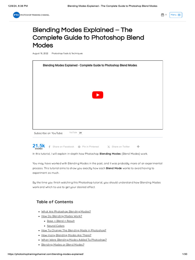 Blending Modes Explained - The Complete Guide to Photoshop Blend Modes ...