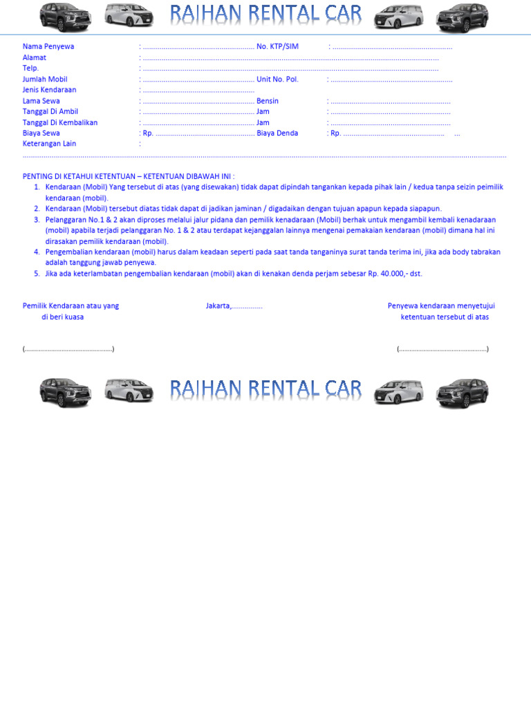 Nota Rent Car | PDF