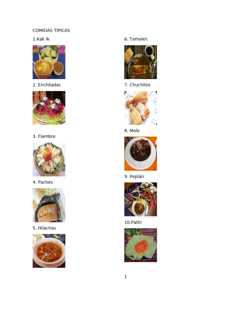 10 Comidas Tipicas | PDF