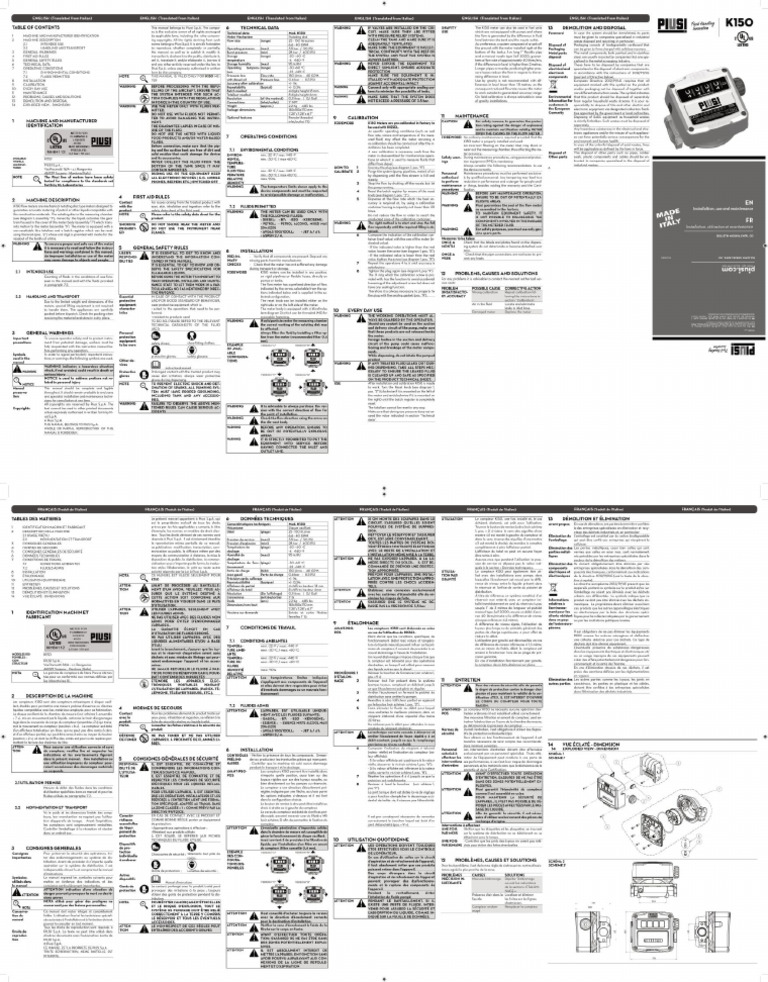 Piusi k150 Mechanical Meter-Min | PDF