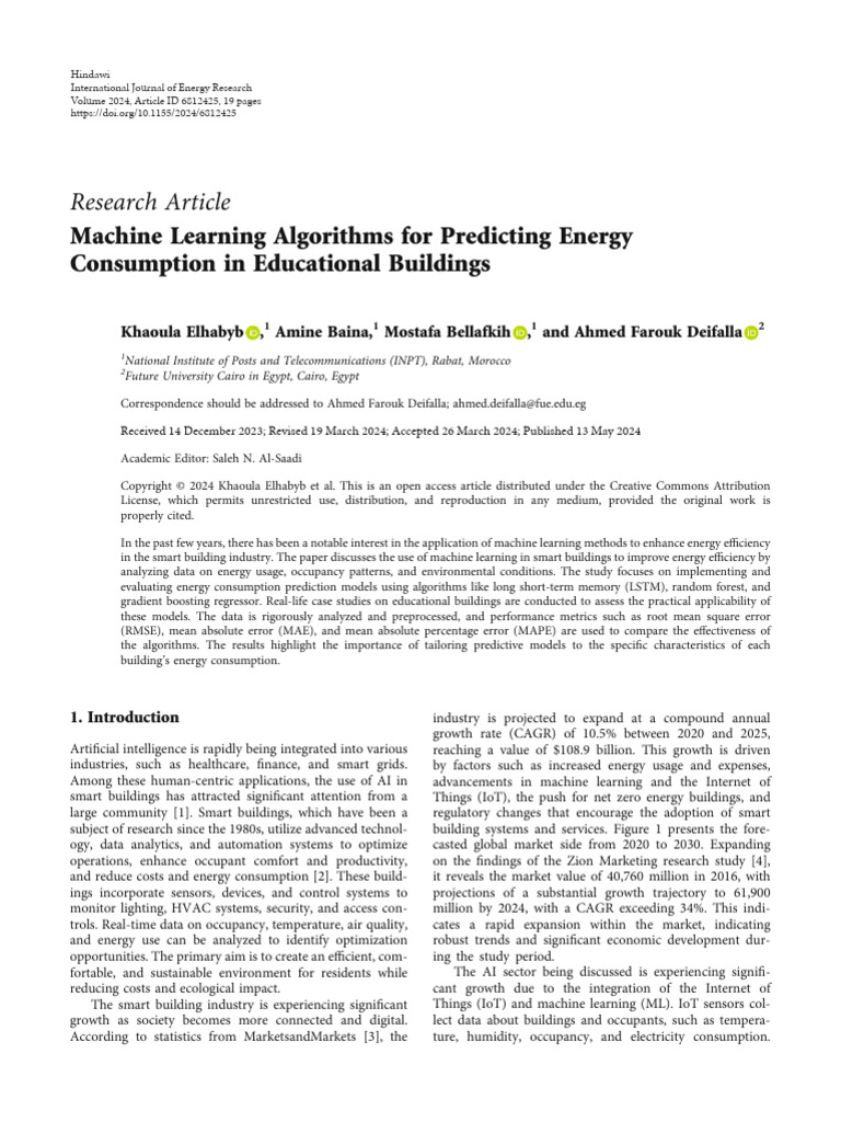 Machine Learning Algorithms for Predicting Energy | PDF | Machine ...
