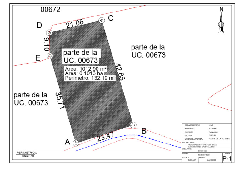 Plano Perimétrico UC 00673 Cañete | PDF