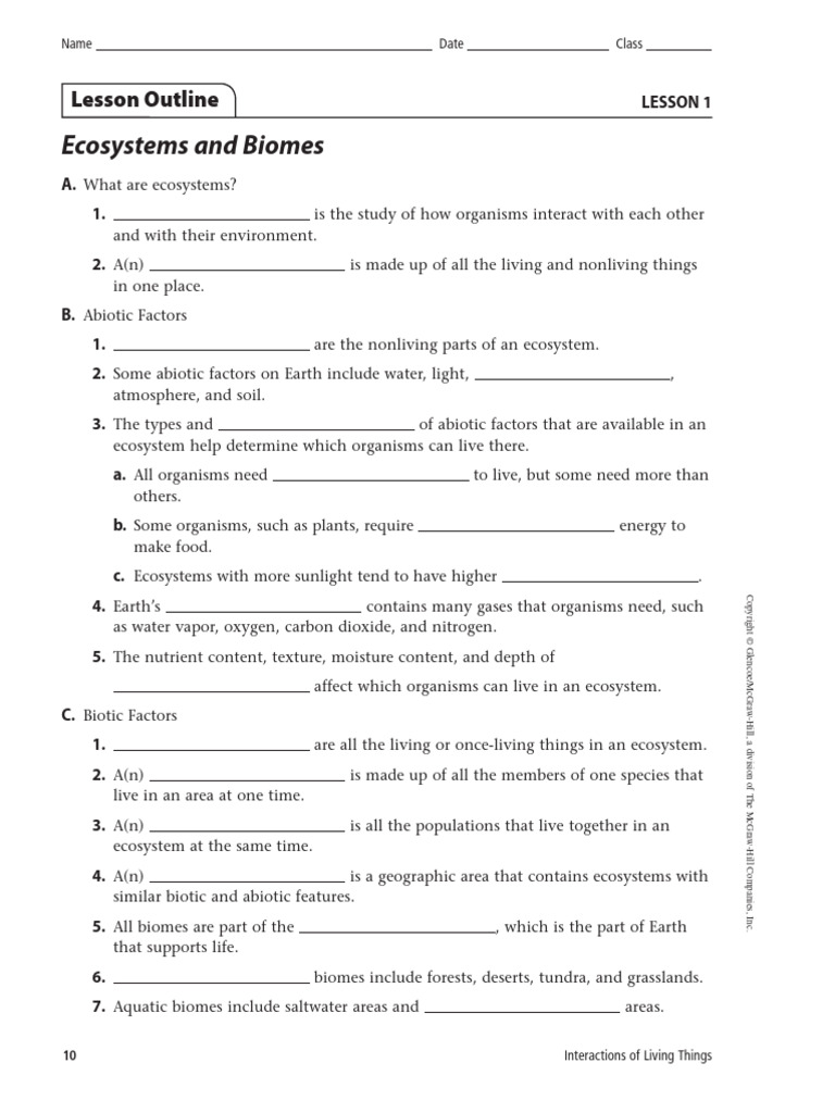 Unit 6_Lesson 1 Notes Guide (2) | PDF | Ecosystem | Soil