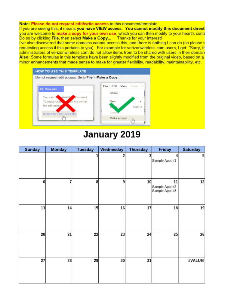 Dynamic Monthly Calendar - Sample - Template | PDF | Computing | Software