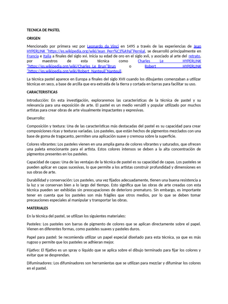 Tecnica de Pastel | PDF | Pastel | Pinturas