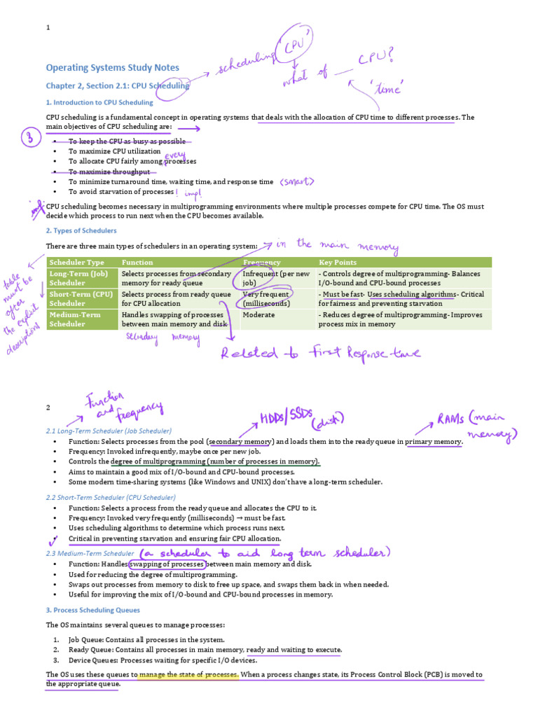 Os unit 2 B.tech | PDF | Scheduling (Computing) | Process (Computing)