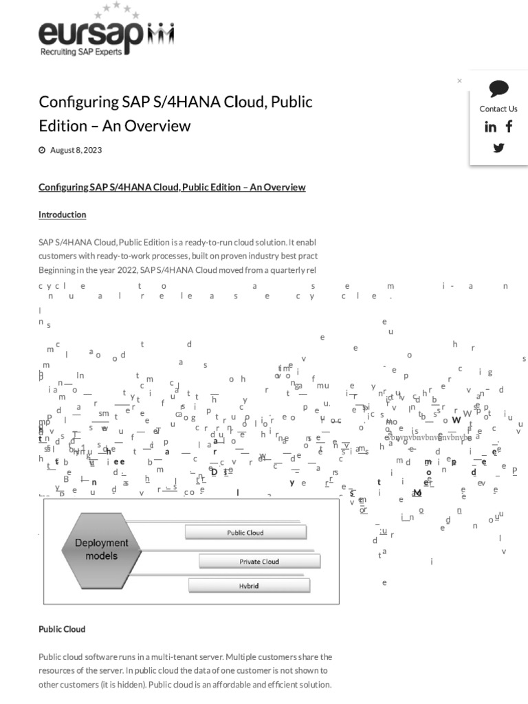 Configuring SAP S - 4HANA Cloud, Public Edition - An Overview - Eursap6 | PDF
