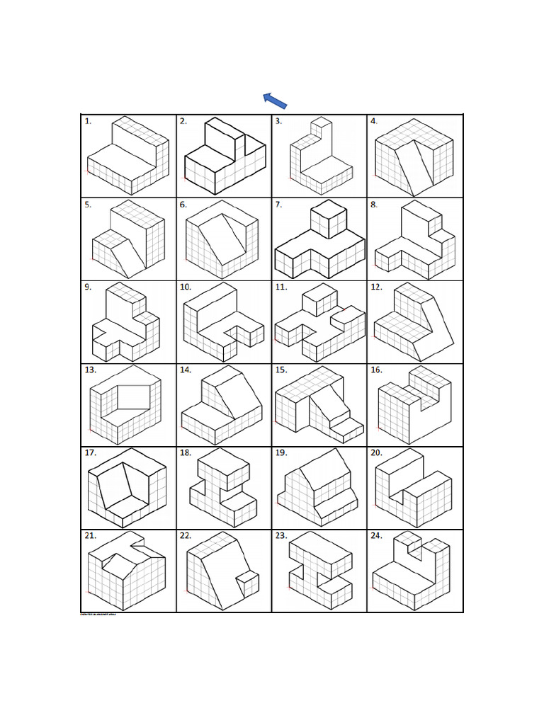 MISCELÁNEA DE EJERCICIOS PROYECCIÓN DE VISTAS | PDF