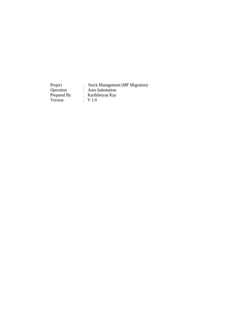 SM - MG - FS - Auto Indentation - V 1.0 | PDF